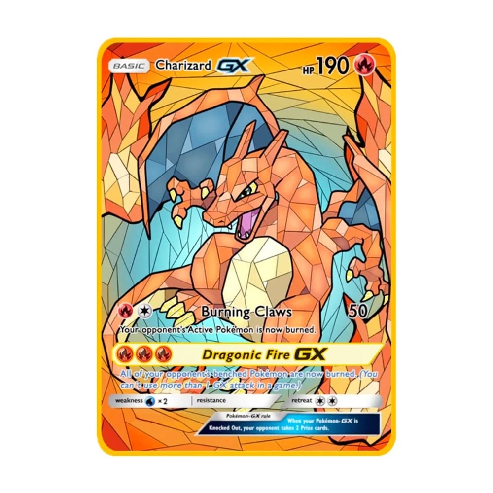 Gold Metalen Pokemon Kaart Charizard GX • Pokemon Winkel
